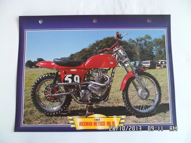 CARTE FICHE MOTO Rickman Metisse Mk Iii 1962 EUR 2,50 - PicClick FR