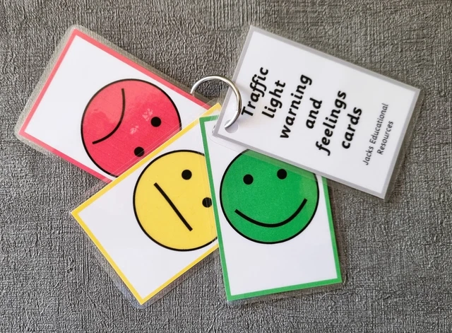 TRAFFIC LIGHT WARNING feelings cards SEN/Non verbal communication ...