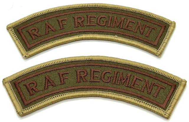 BRITISH MILITARY ISSUE RAF Regiment Desert Fabric Uniform Patch, Pair £ ...