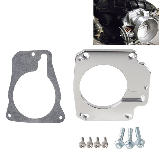 ALUMINUM MANIFOLD THROTTLE Body Adapter Plate 4 Bolt Intake to 3 Bolt ...