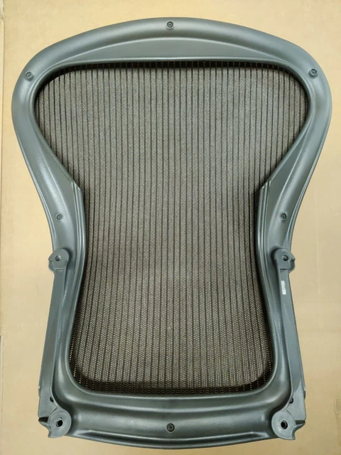 HERMAN MILLER AERON Size B Back Rest Dark Gray Frame light brown Mesh ...