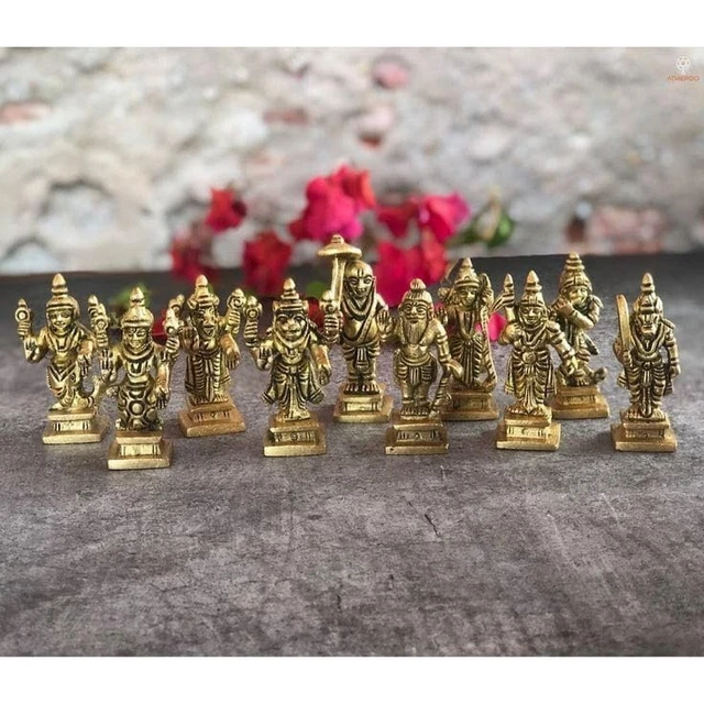 DASHAVATAR TEN INCARNATIONS Avatars of Lord Vishnu Brass Statues Idols ...
