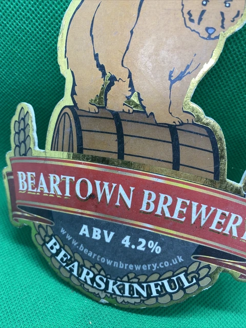 BEARTOWN BREWERY BEARSKINFULL Sign, ,Pump Clip, Font Badge, Pub Mancave ...