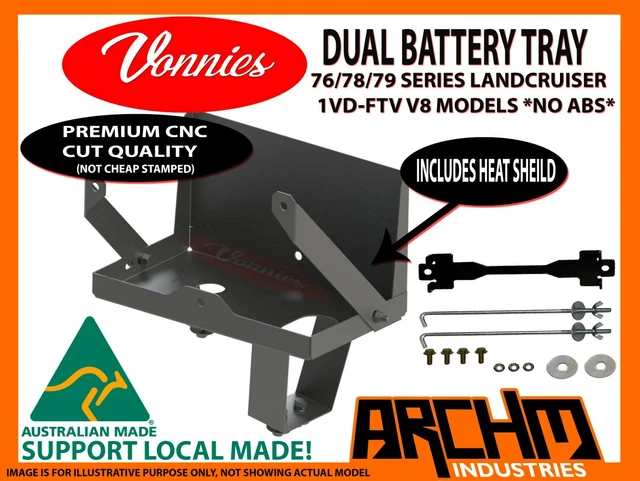 VONNIES DUAL BATTERY TRAY SYSTEM for TOYOTA LANDCRUISER 76/78/79 SERIES ...