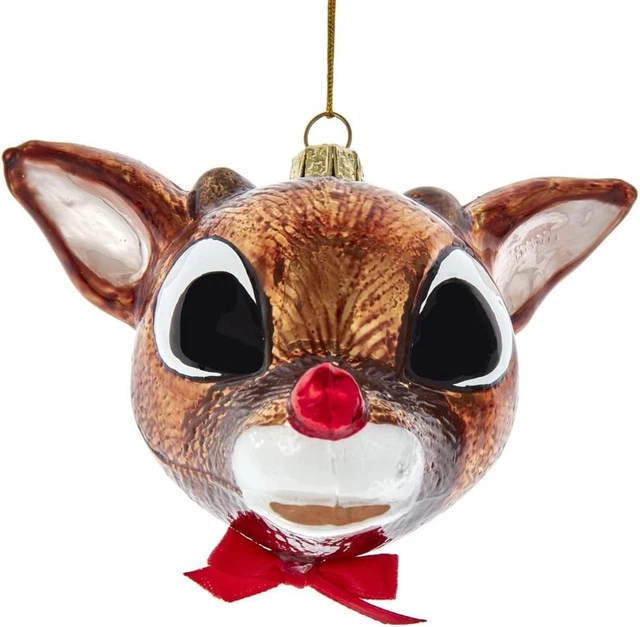3.75-INCH RUDOLPH THE Red-Nosed Reindeer® Glass Rudolph Head Ornament £ ...