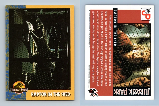 Raptor In The Shed 53 Jurassic Park 1993 Topps Trading Card Eur 1 42