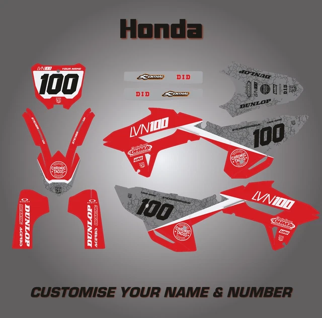 HONDA 250 CRF 2022 2023 2024 Full Custom Name And Number MX Graphics ...