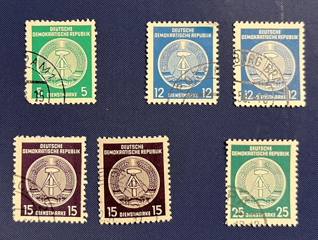 EAST GERMAN DDR Hammer & Compass Stamps - Rare Background! Lot of 6 £43 ...