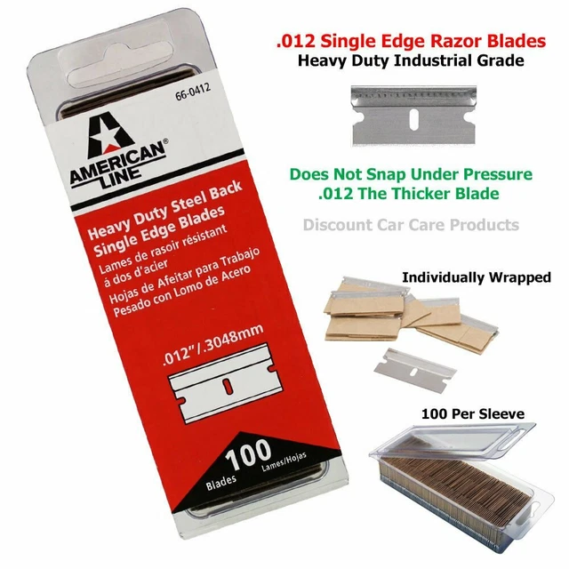 SINGLE EDGE RAZOR Blades 100 Pack Heavy Duty Industrial Grade .012 ...
