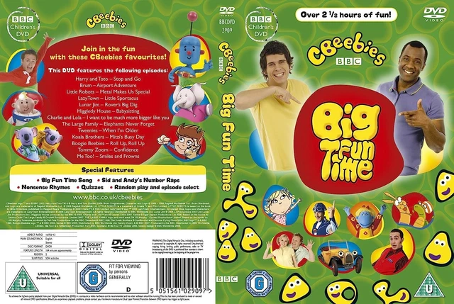 CBEEBIES BIG FUN Time DVD Over 2 1/2 Hours BBC Children UK Programme ...