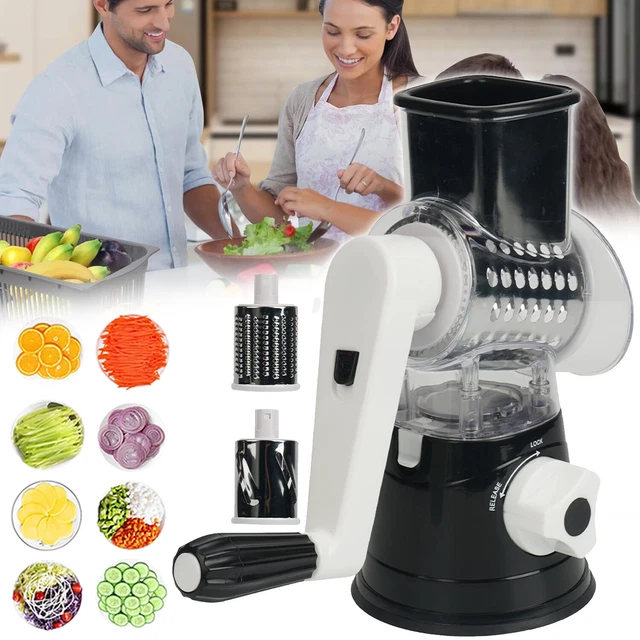 ROTARY VEGETABLE CHOPPER Cheese Grater Fruit Vegetable Slicer Shredder ...
