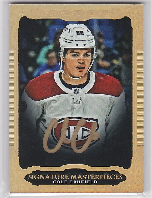 2021-22 ULTIMATE COLLECTION Cole Caufield Signature Masterpieces carte ...