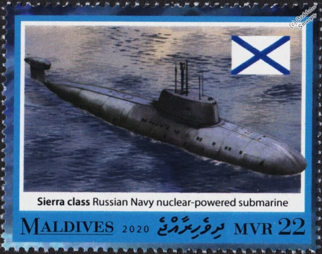 RUSSIAN NAVY SIERRA-CLASS Project 945 Submarine Warship Stamp (2020 ...