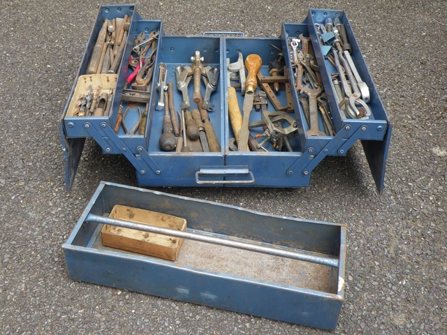 TALCO CANTILEVER TOOLBOX on wheels INCLUDING TOOLS - Vintage £37.50 ...