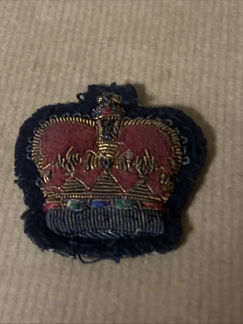 VINTAGE BRITISH ARMY Rank Insignia Crown Patch - Black Felt £10.07 ...