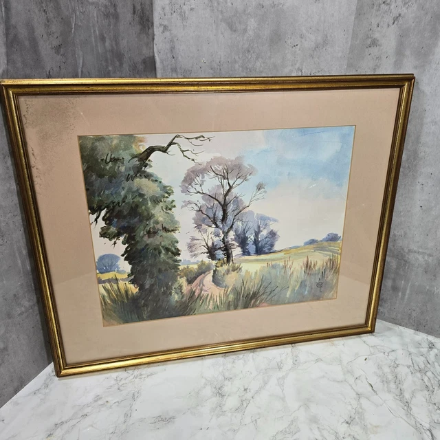LARGE ORIGINAL WATERCOLOUR Painting Signed Wilbert Clayfield "Late ...