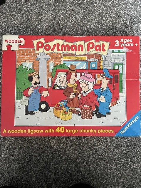 POSTMAN PAT WOODEN 40 Large Chunky Pieces Puzzle 1996 Ravensburger £15. ...