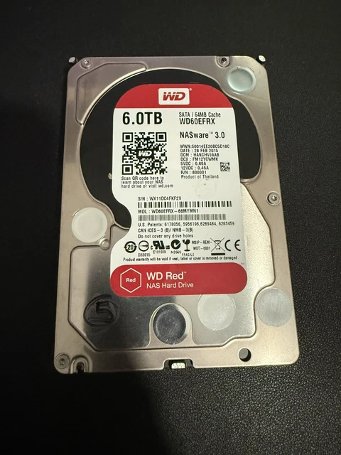 WESTERN DIGITAL RED 6TB NAS HDD – SMART PASSED – (WD60EFRX) £31.90 ...