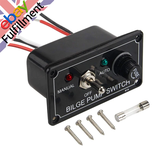 1* MARINE 12V 5A 3 Mode Bilge Pump Switch Rocker Toggle Control Panel ...
