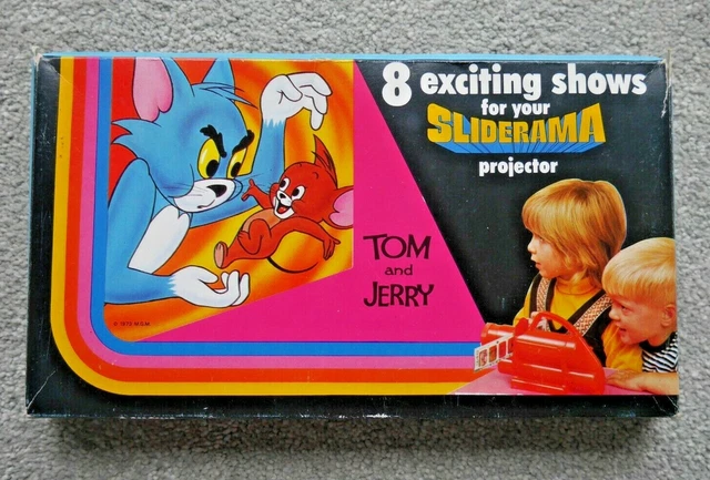 VINTAGE TOM AND Jerry 1973 Chad Valley Sliderama Film Strips Boxed Rare ...