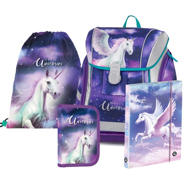 PEGASUS EINHORN UNICORN Pferd Schulranzen Tornister Ranzen Set 4 teilig ...