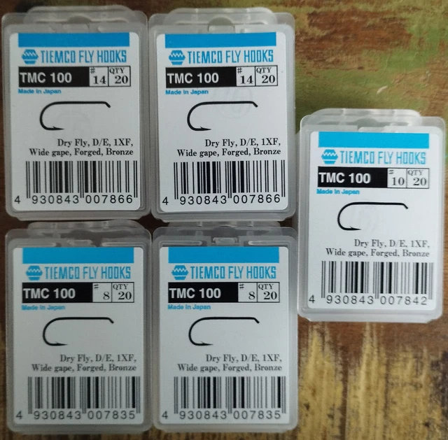 100 HAMECONS TIEMCO TMC 100 N°8/10/14 peche à la mouche fly flies hooks EUR 25,00 - PicClick FR