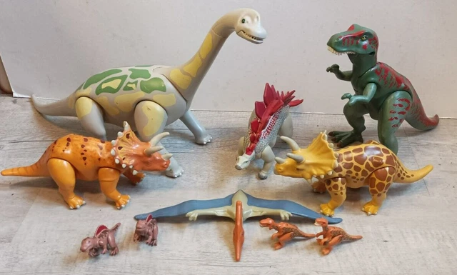 PLAYMOBIL LOT 10 dinosaure stégosaurus diplodocus Triceratops Trex ...