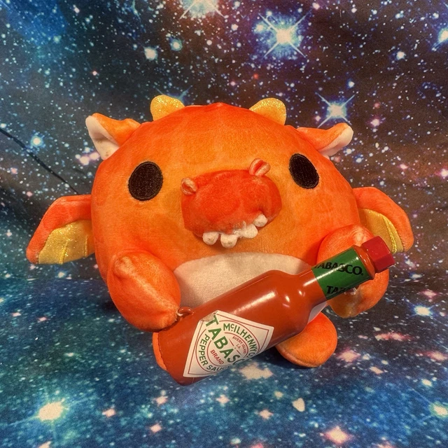 ZURU SNACKLES FELIX Dragon Tabasco Pepper Sauce Food Orange Soft Plush ...