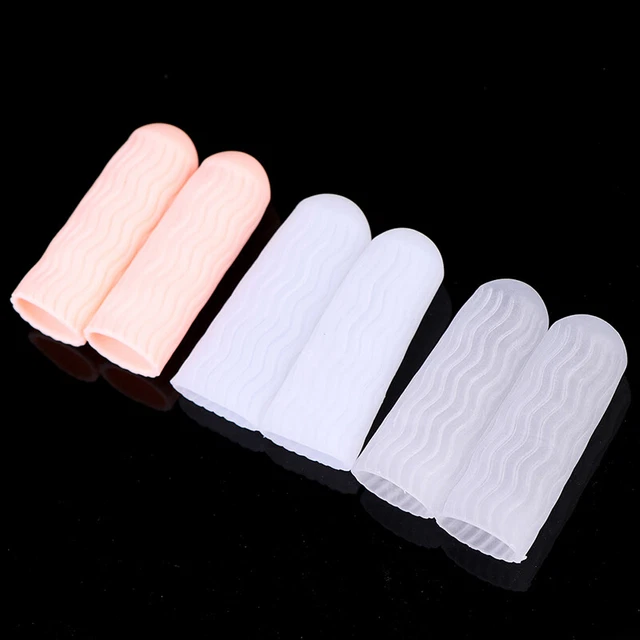 1 PAIRS SILICONE Gel Tube Bandage Finger Toe Protector Glove Sleeve ...