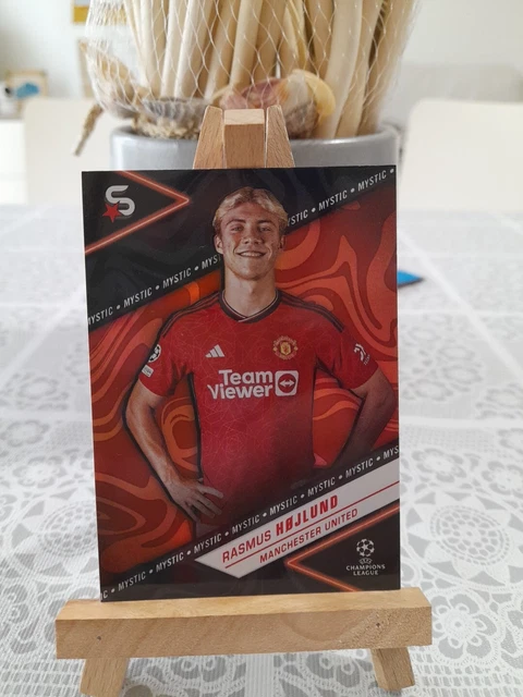 TOPPS SUPERSTARS 2023/24 2024 Rasmus Hojlund Man United Mystic Black ...