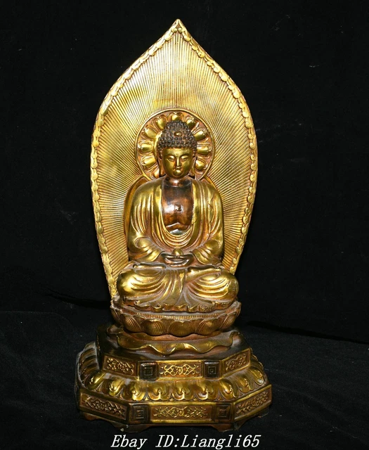 14.5'' TIBET BRONZE Gilt Sit Shakyamuni Sakyamuni Amitabha Buddha Statue EUR 265,00 - PicClick DE