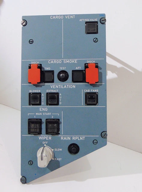 AEROSPATIALE AIRBUS A320 Pilot's Cockpit Cargo Smoke/Vent Control Panel ...