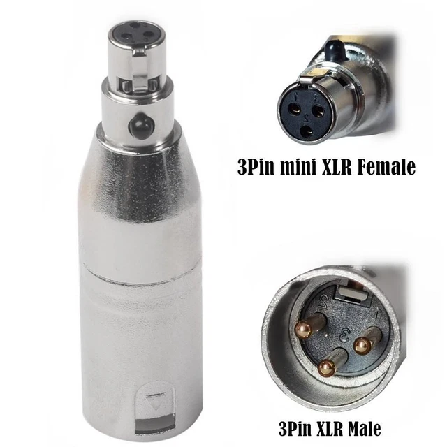 XLR 3-PIN MALE to Mini XLR 3-Pin Female Audio Microphone Adapter £5.95 ...