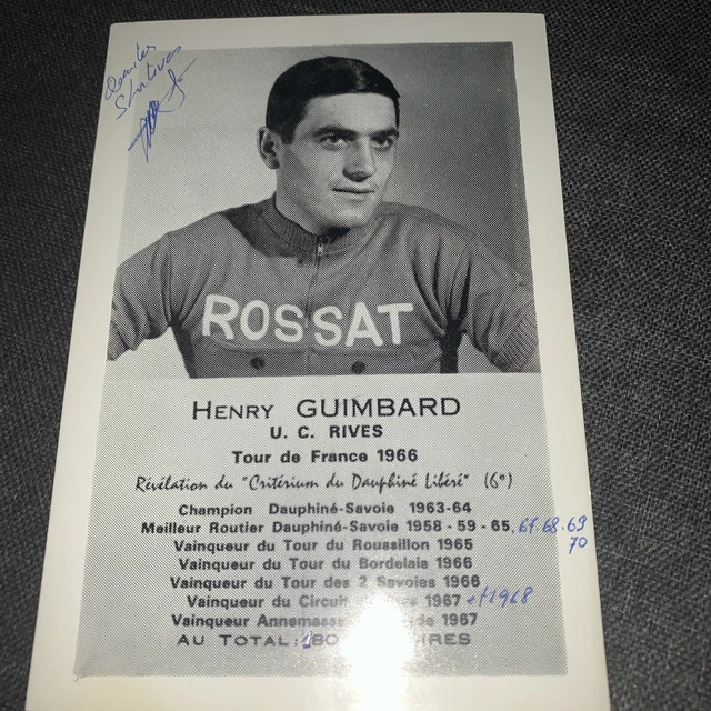 CARTE POSTALE Cyclisme Henri Guimbard Dédicacée Équipe Rossat EUR 8,00 ...