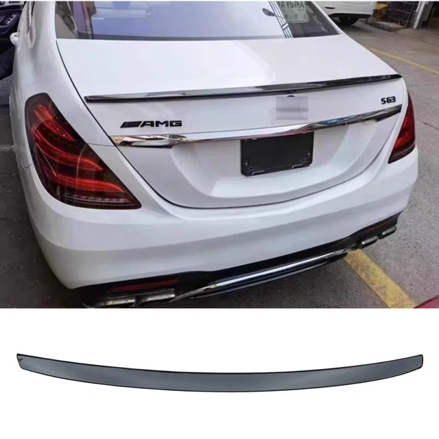 MERCEDES S CLASS W222 Gloss Black Rear Boot Trunk Lip Spoiler Wing ...