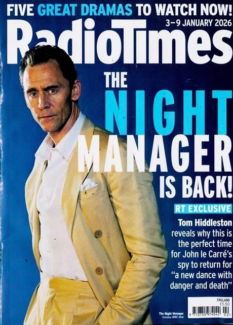 TOM HIDDLESTON RADIO Times Magazine 2026 TOM HIDDLESTON PHOTO £14.00 ...