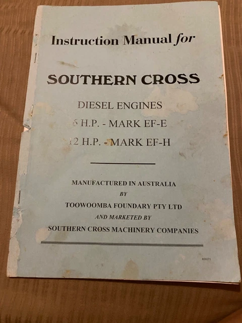 SOUTHERN CROSS DIESEL Pump Engine Manual $47.70 - PicClick AU