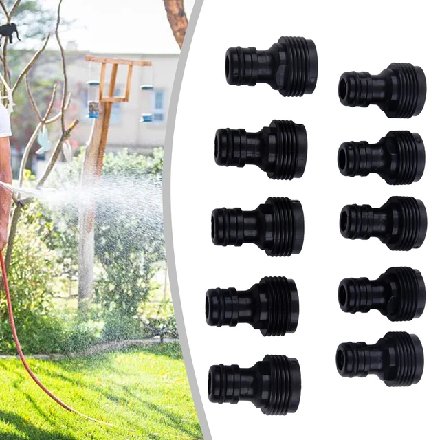 10 PACK PLASTIC Garden Hose Quick-Connect Fittings Male Hose Quick ...