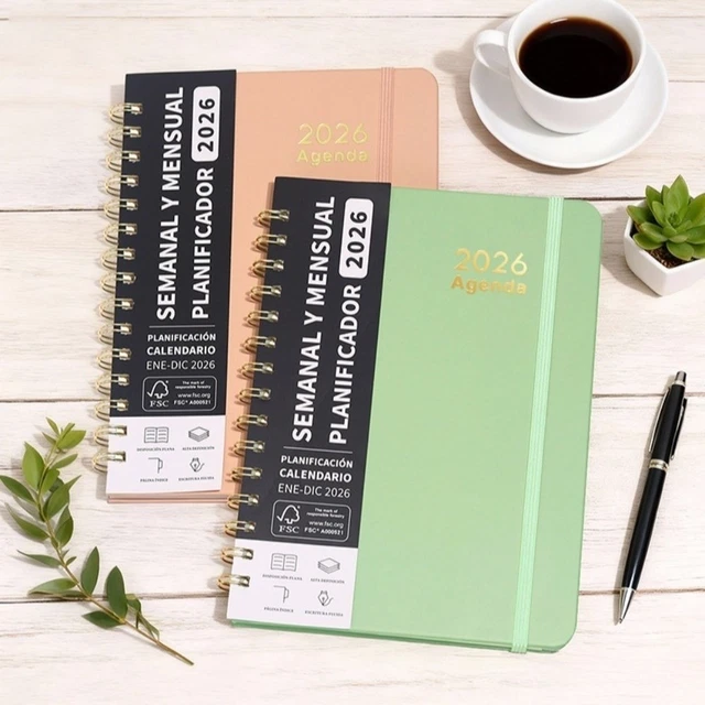 2026 SPANISH PLANNER a5 Notebook Time Management Planner Personal Diary ...