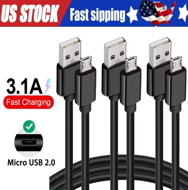 3/6FT MICRO USB Fast Charging Cable Cord For Samsung Android Phone ...