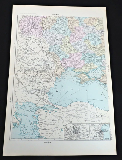 ANTIQUE MAP OF Ukraine Kiev The Black Sea Odessa Russia Ukrainian ...