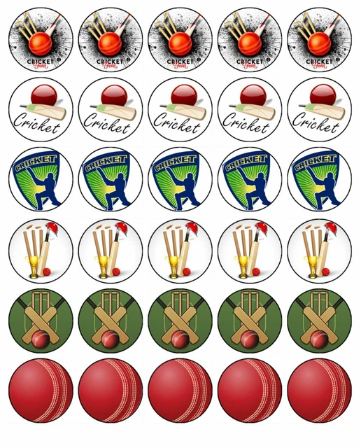 AUSTRALIAN CRICKET TEAM Cupcake Topper Edible Wafer Cake Decoration (2 ...