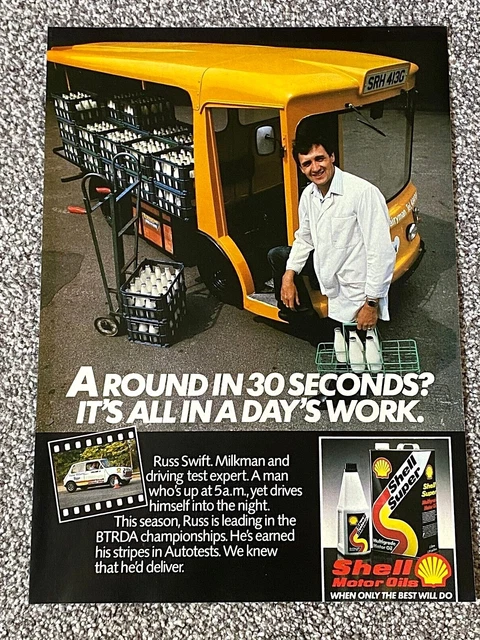RARE VINTAGE 1981 Magazine Advert Picture Shell Super Oil Russ Swift Ad ...