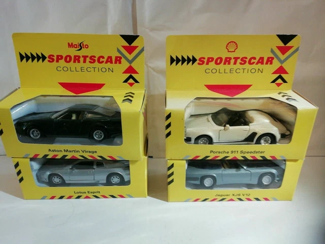 4 MAISTO/SHELL SPORTSCAR Collection, 911,XJS,Aston Martin and Lotus ...