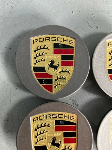 PORSCHE MACAN NABENDECKEL PLATINUM OB5 NEU und ORIGINAL 4x seidenmatt ...