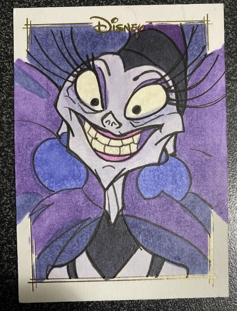 TOPPS CHROME 2025 Disney Yzma One Of One Sketch Card Auto Artist ...