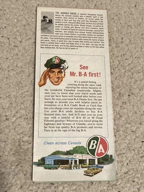 VINTAGE 1965 BRITISH-AMERICAN Oil Company BA Road Map of ONTARIO ...