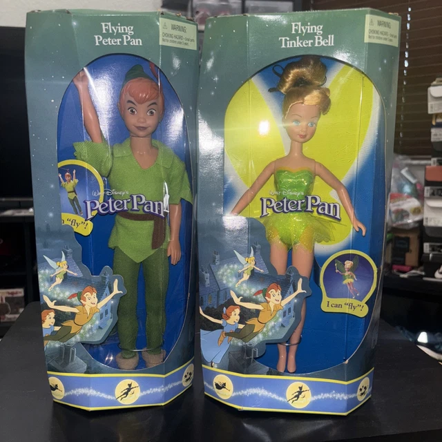 VTG. MATTEL 1997 Walt Disney Flying Peter Pan & Special Edition Tinker Bell Doll $120.00 - PicClick