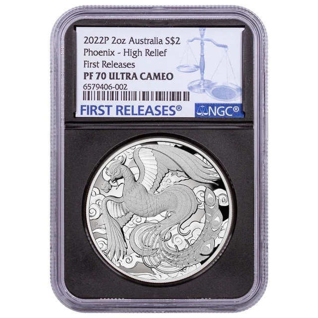 2022 AUSTRALIA CHINESE Myths & Legends - Phoenix High Relief 2 oz ...