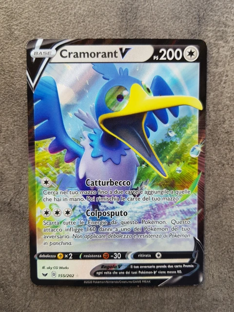 CARTE POKÉMON, SPADA e Scudo, 155/202 Cramorant V EUR 3,90 - PicClick IT
